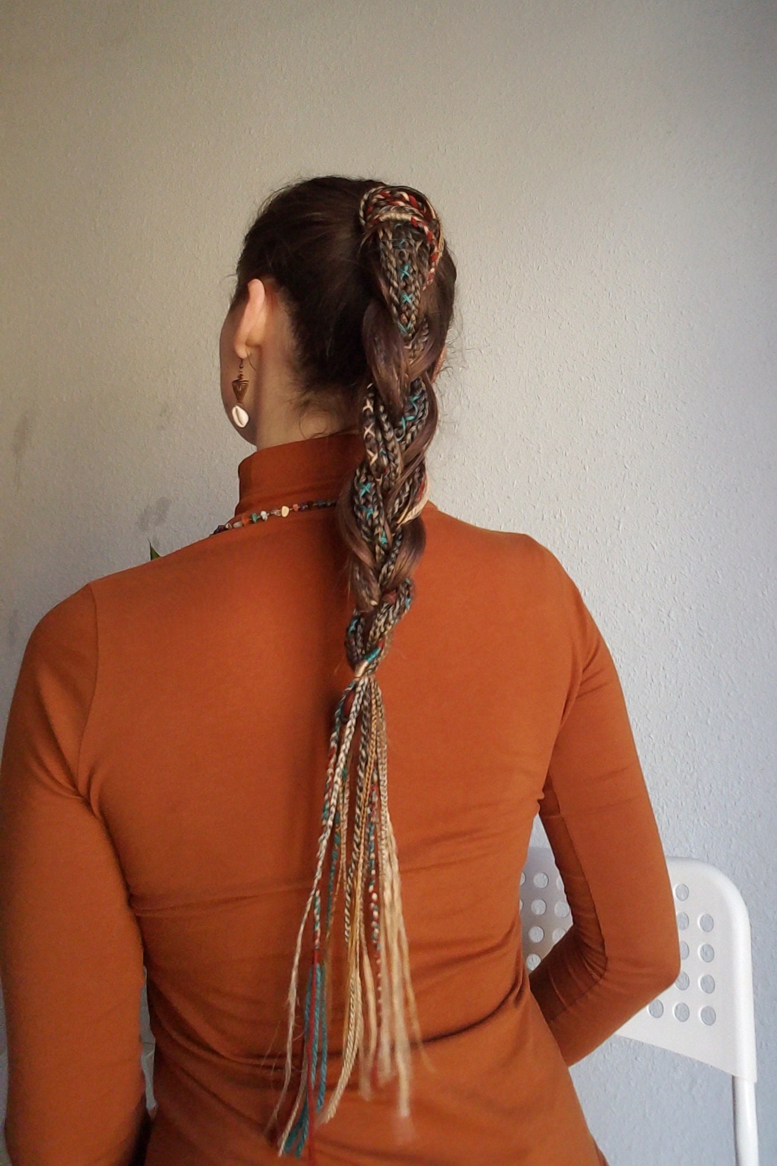 Brown Viking Hair Extensions on Hairband Boho Dreadlock - Etsy