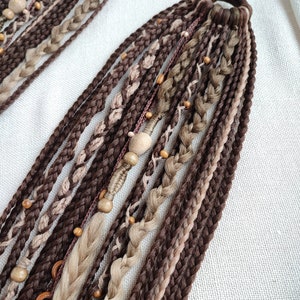 Viking Braids Brown on Hairband, Boho Dreadlock Ponytail Blonde, Shaten ...