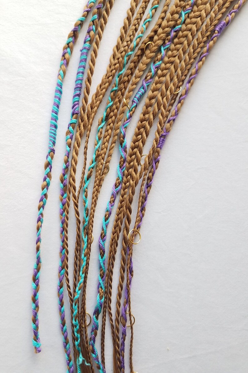 Gold Ginger Braids on Hair Clip Clip in Dreadlocks With Blue - Etsy