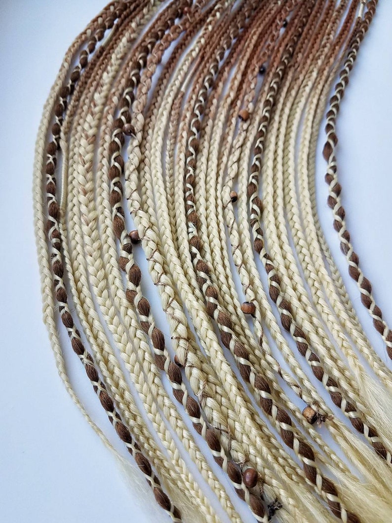 Ombre Black Ginger Blonde Viking Ponytail Braids Extension on - Etsy