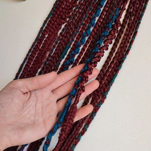 Red Braids Extensions on Hairband Dreadlock Ponytail With - Etsy