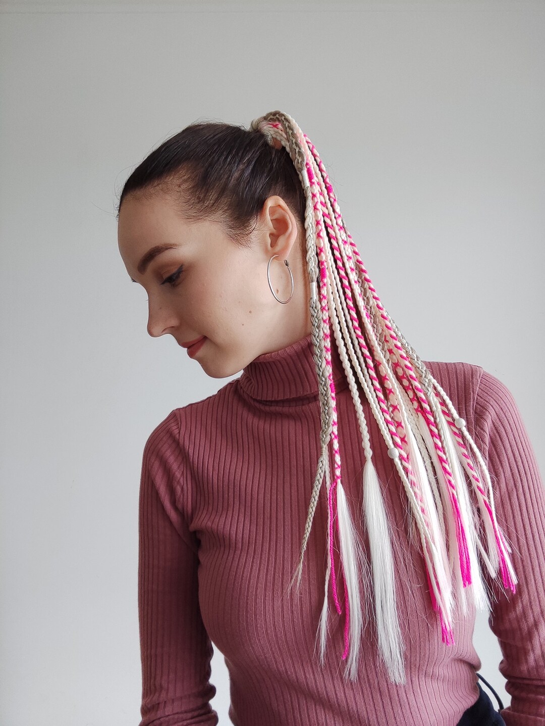 Dreadlock Ponytail Wig Braids on Hairband Rave Braids Music - Etsy