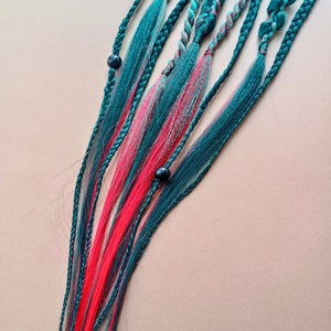 Viking Braids Emerald Green on Hairband, Boho Dreadlock Ponytail Green ...