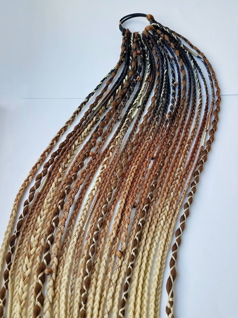 Ombre Black Ginger Blonde Viking Ponytail Braids Extension on - Etsy