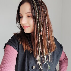 Clip in Braids Extension Brown, Dreadlock Hair Clips Shaten, Viking ...