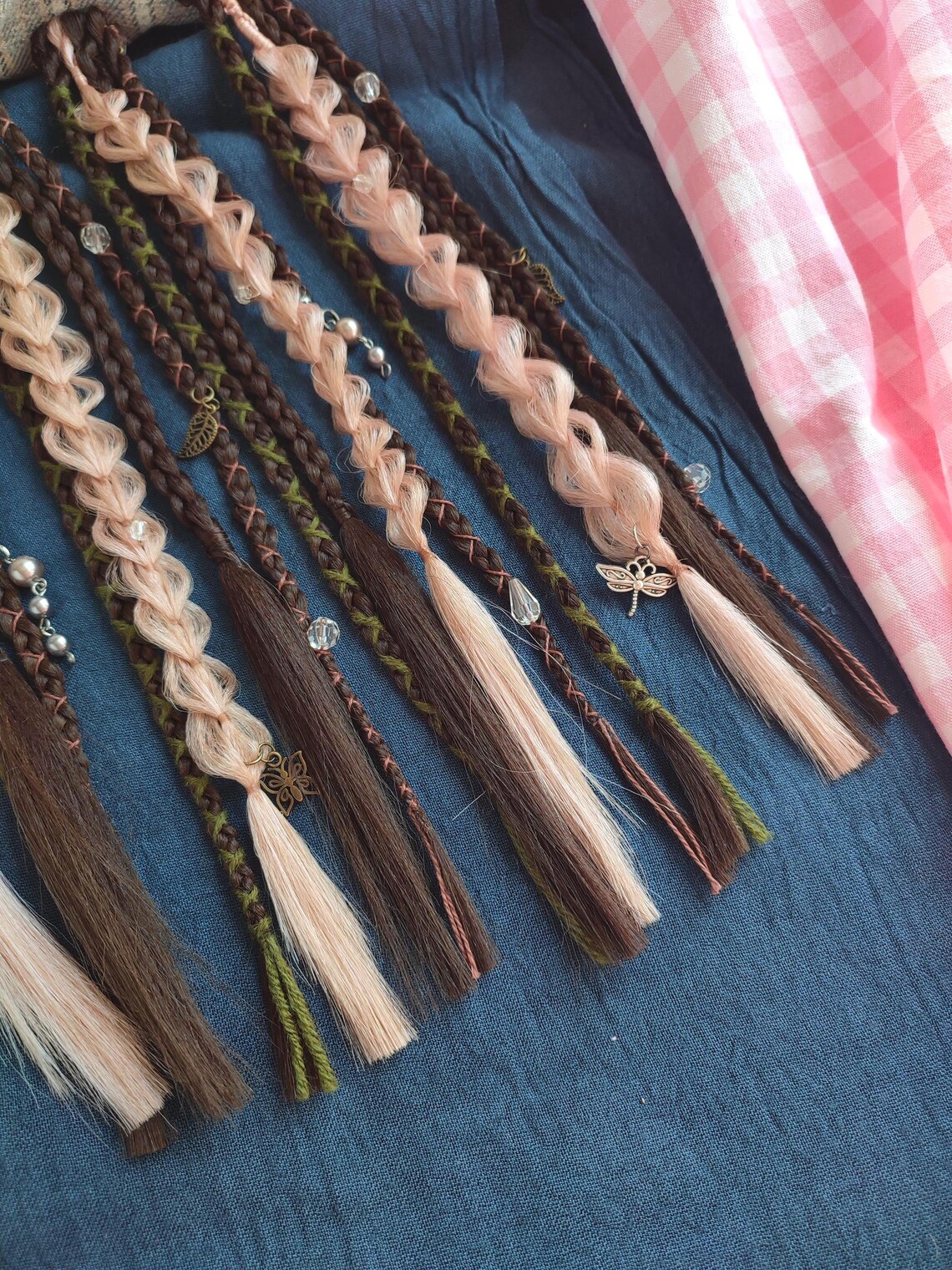 Clip in Dreadlocks Brown, Boho Hair Extensions Blush Pink, Cute Dreads ...