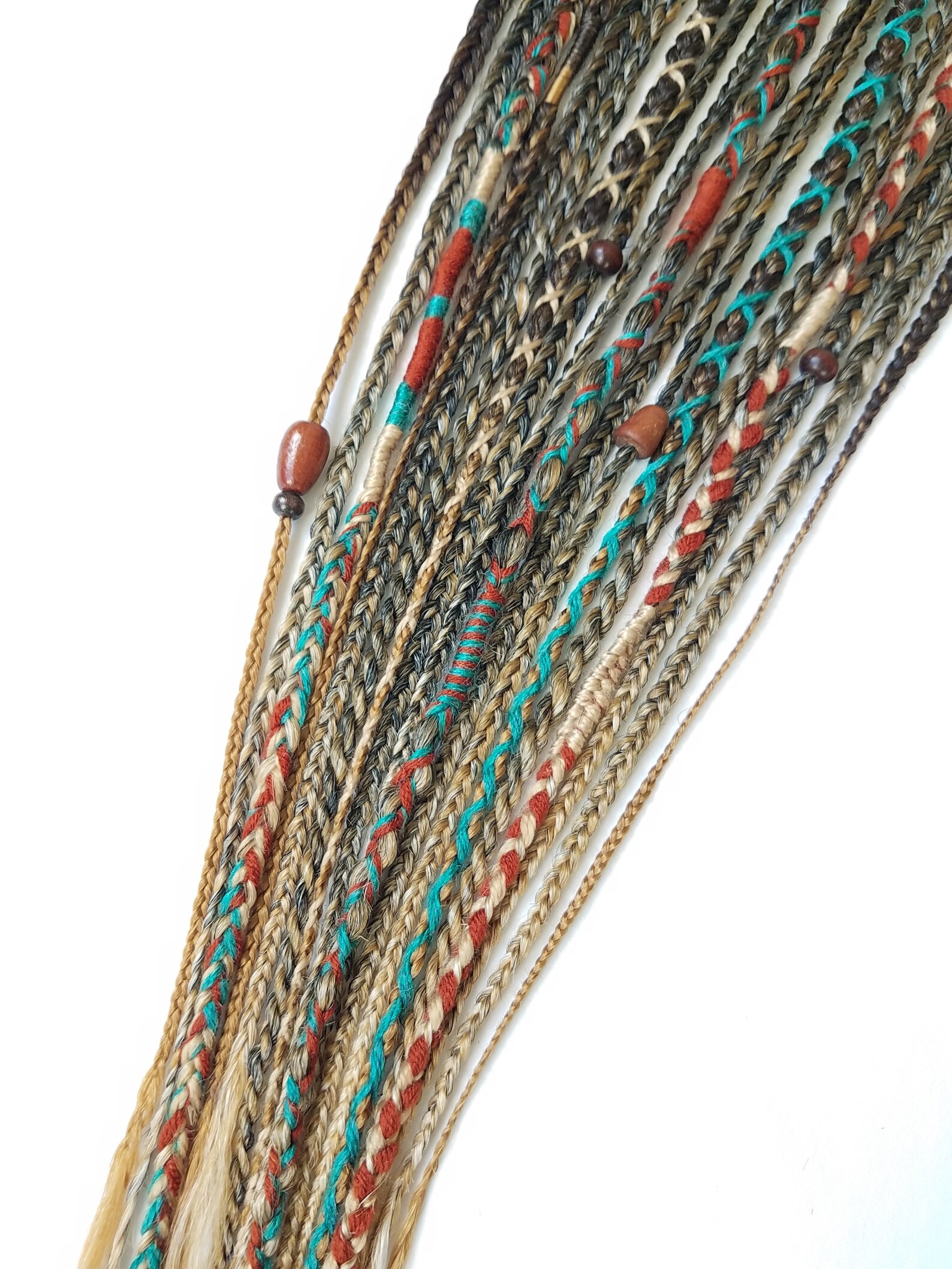 Brown Viking Hair Extensions on Hairband Boho Dreadlock - Etsy