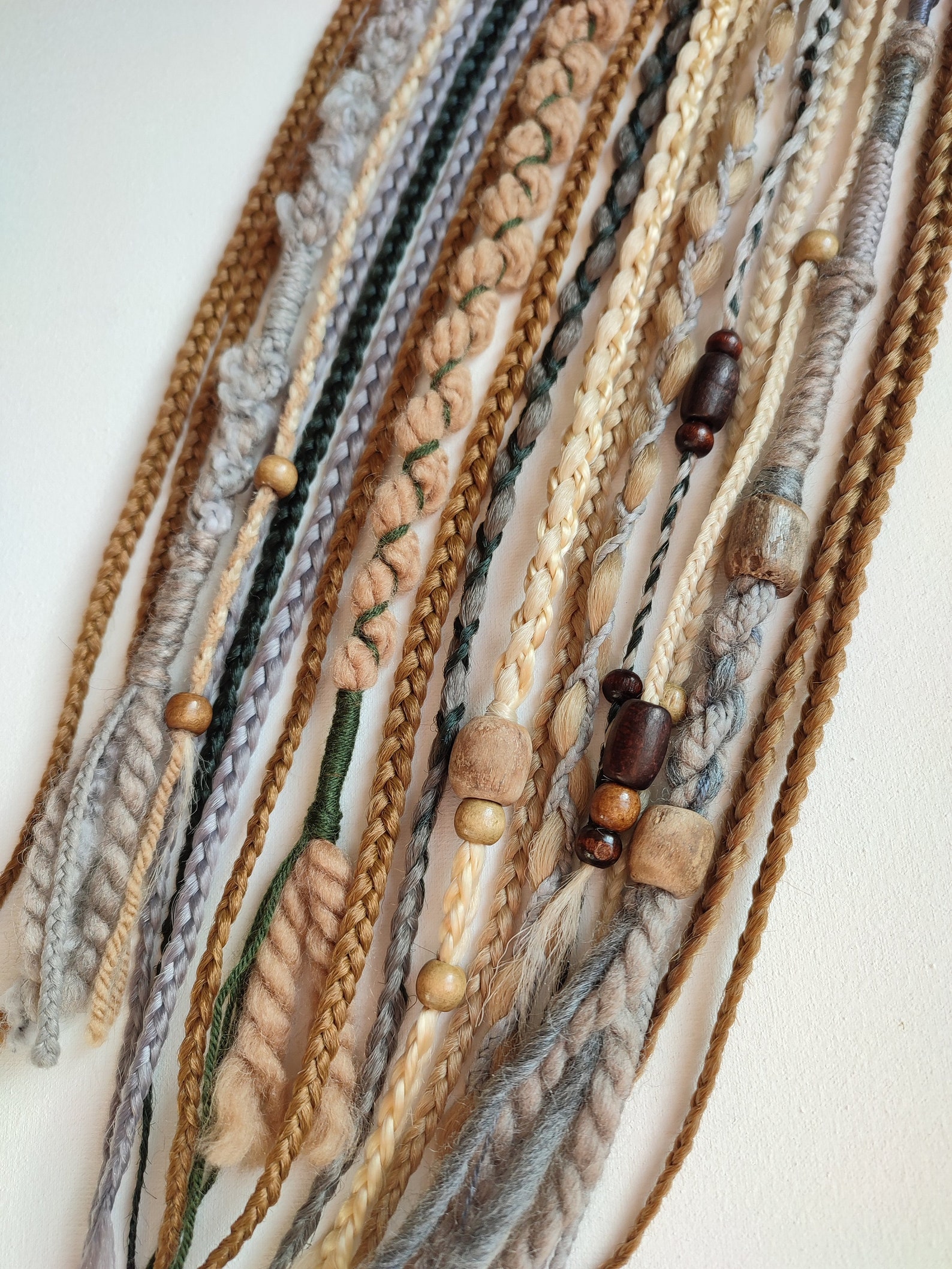 Ginger Viking Dread Extensions on Hairband Gray Boho - Etsy