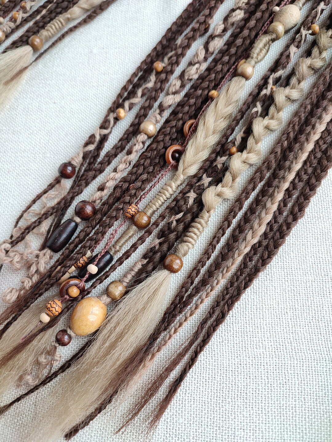 Viking Braids Brown on Hairband, Boho Dreadlock Ponytail Blonde, Shaten ...