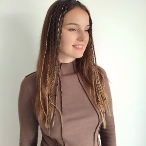 Clip in Dreadlocks Brown, Boho Hair Extensions, Viking Dreads Black on ...