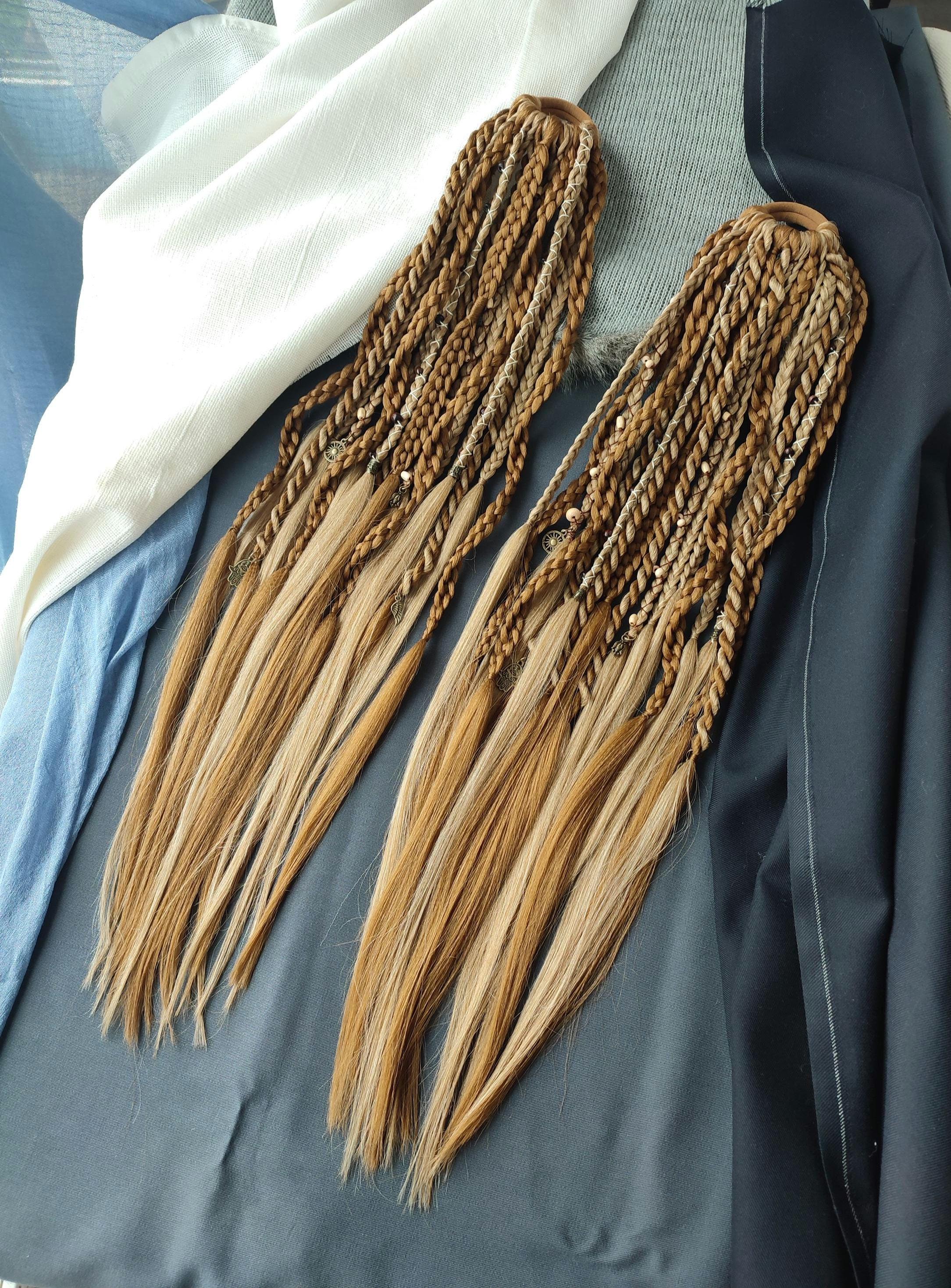 Ginger Gold Braids With Loose Ends on Hairband, Boho Chic Dreadlock ...