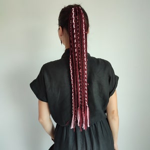 Cherry Red Braids Extension Viking Hair Extensions on - Etsy