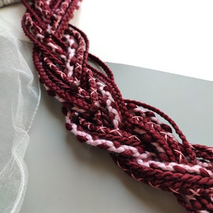 Cherry Red Braids Extension, Viking Hair Extensions on Hairband, Boho ...