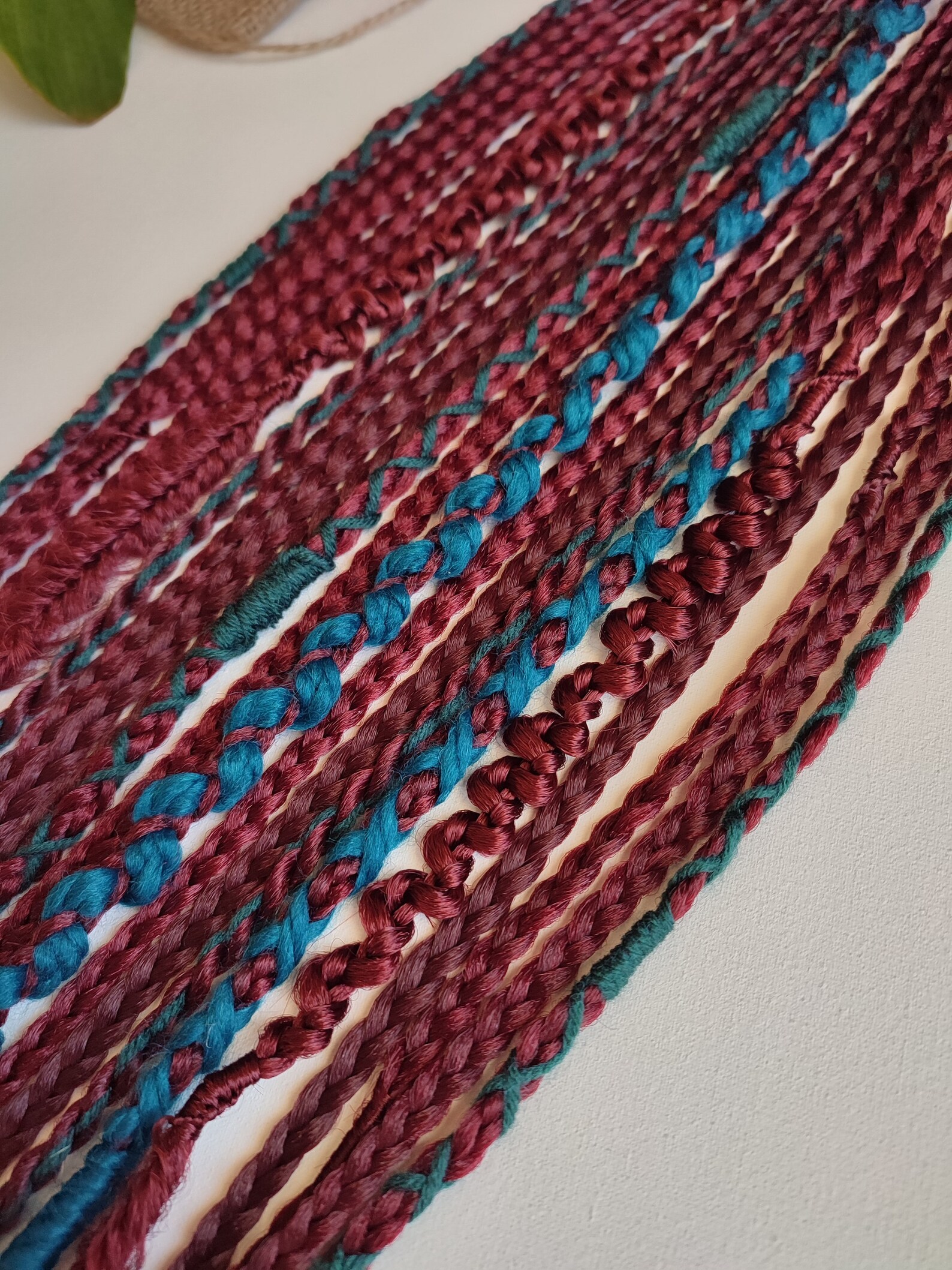 Red Braids Extensions on Hairband Dreadlock Ponytail With - Etsy