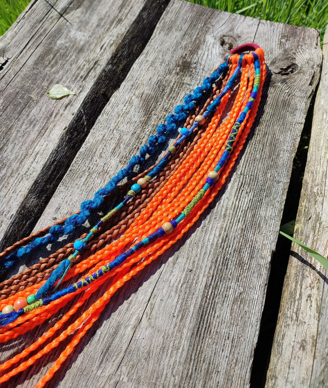 Dreadlock Ponytail Wig Orange Braids on Hairband Rave Braids - Etsy