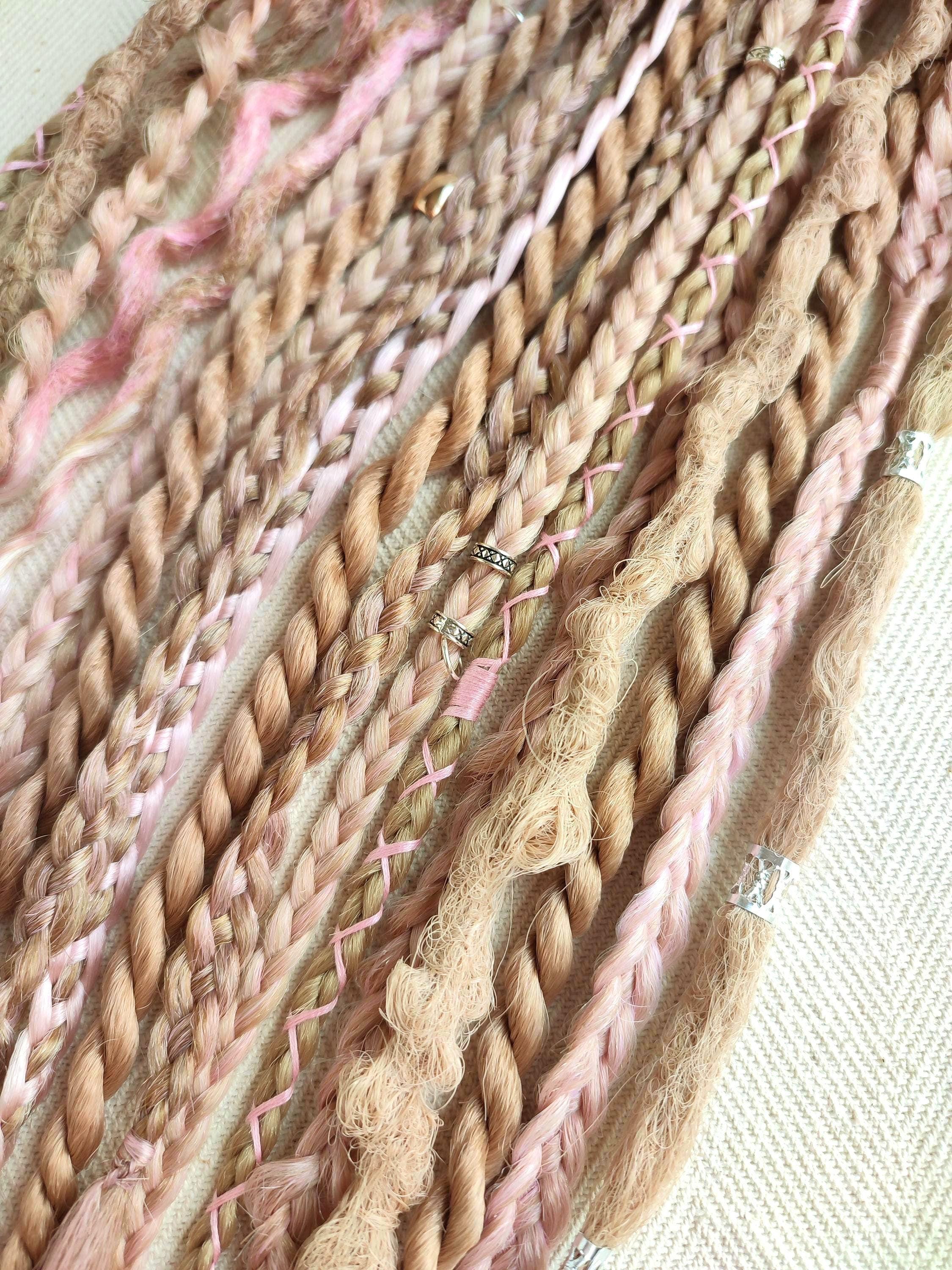 Rose Pink Braids on Hair Clip, Ginger Hair Clip Braids and Dreadlocks ...