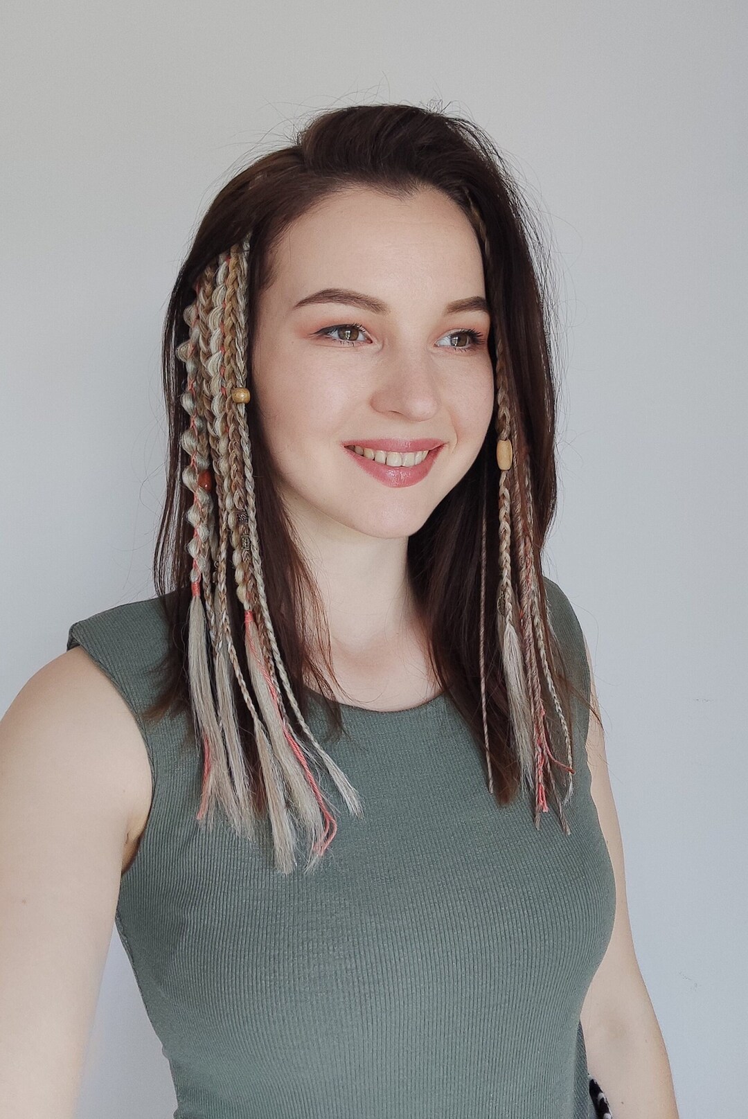 Clip in Braids Extension Wheat Blonde, Dreadlocks Extension Peach ...