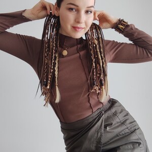 Viking Braids Brown on Hairband, Boho Dreadlock Ponytail Blonde, Shaten ...