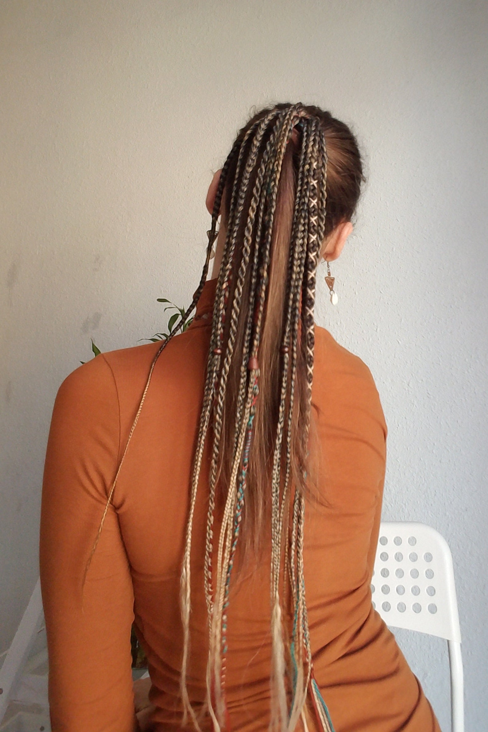 Brown Viking Hair Extensions on Hairband Boho Dreadlock - Etsy