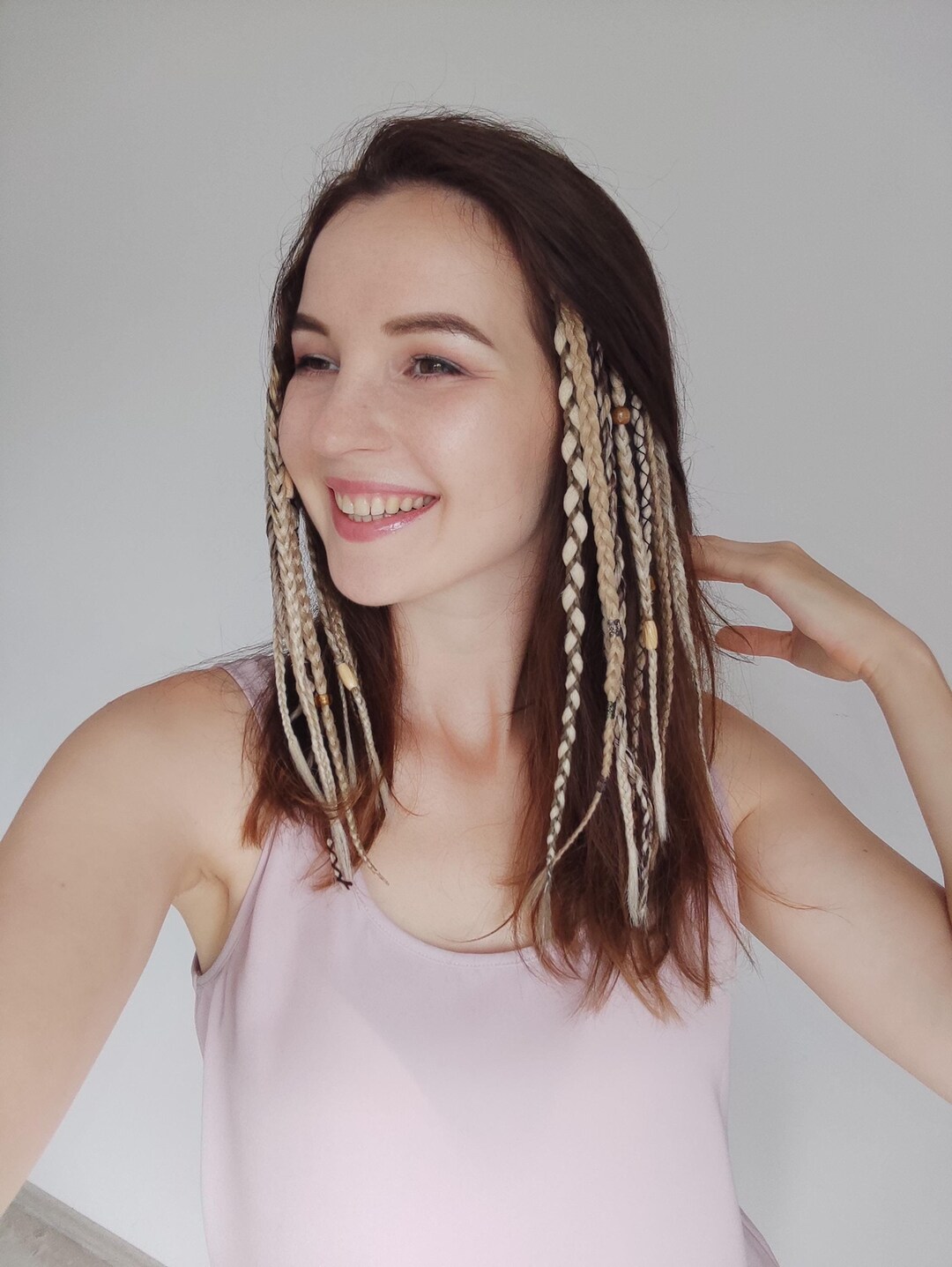 Clip in Dreadlocks Blonde, Boho Hair Extensions, Viking Costume Dreads ...