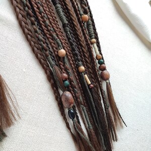 Viking Braids Brown on Hairband, Boho Dreadlock Ponytail Shaten Hair ...