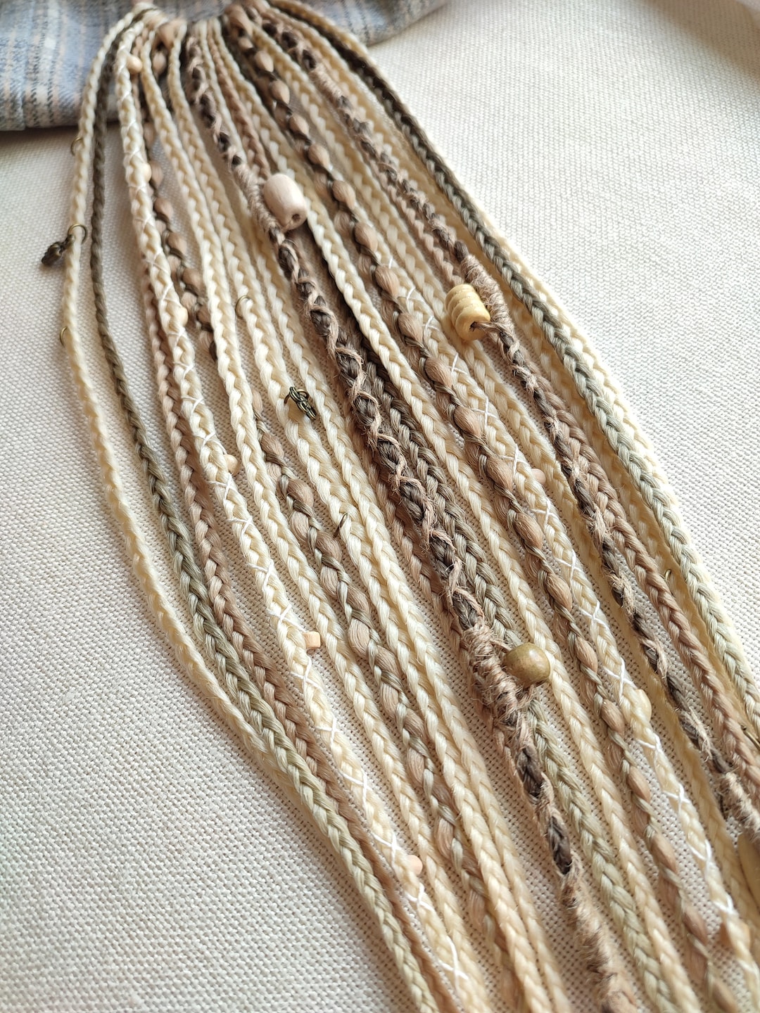 Blonde Ponytail Dreadlocks Extension, Viking Hair Accessory on Hairband ...