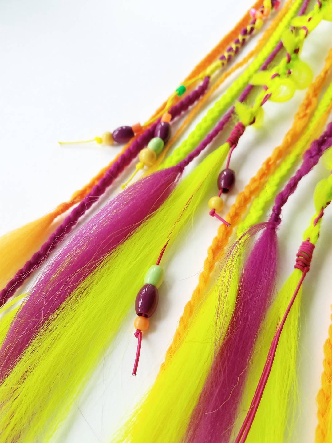 Yellow Ponytail Braids Orange Hair Extension on Hairband - Etsy