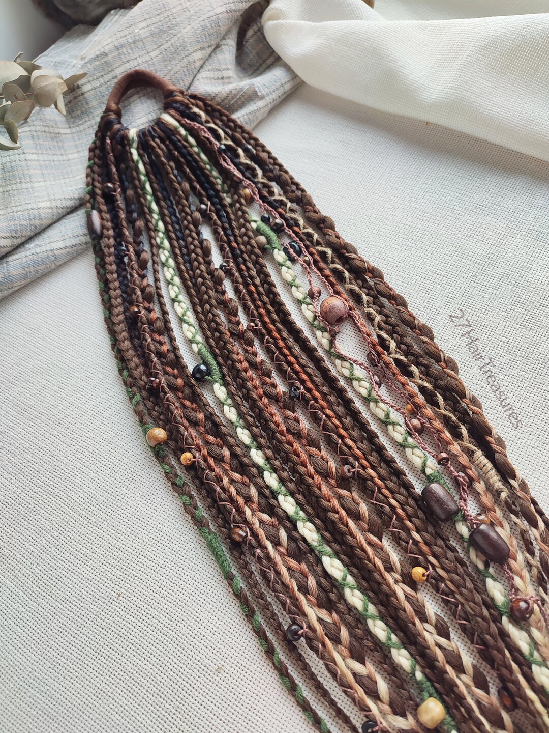 Dreadlocks Extension Brown, Shaten Hair Extension Ponytail, Viking ...