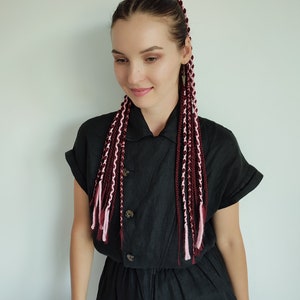 Cherry Red Braids Extension Viking Hair Extensions on - Etsy