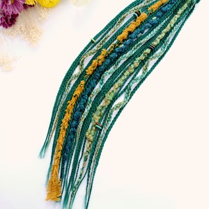 Dreadlock Ponytail Wig Turquoise, Blue Braids on Hairband, Rave Braids ...