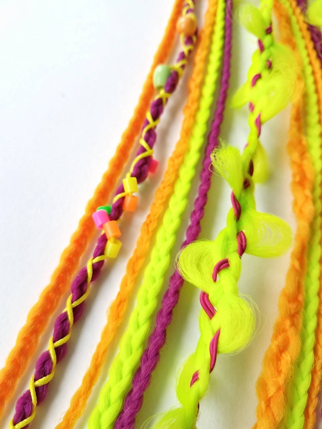 Yellow Ponytail Braids Orange Hair Extension on Hairband - Etsy