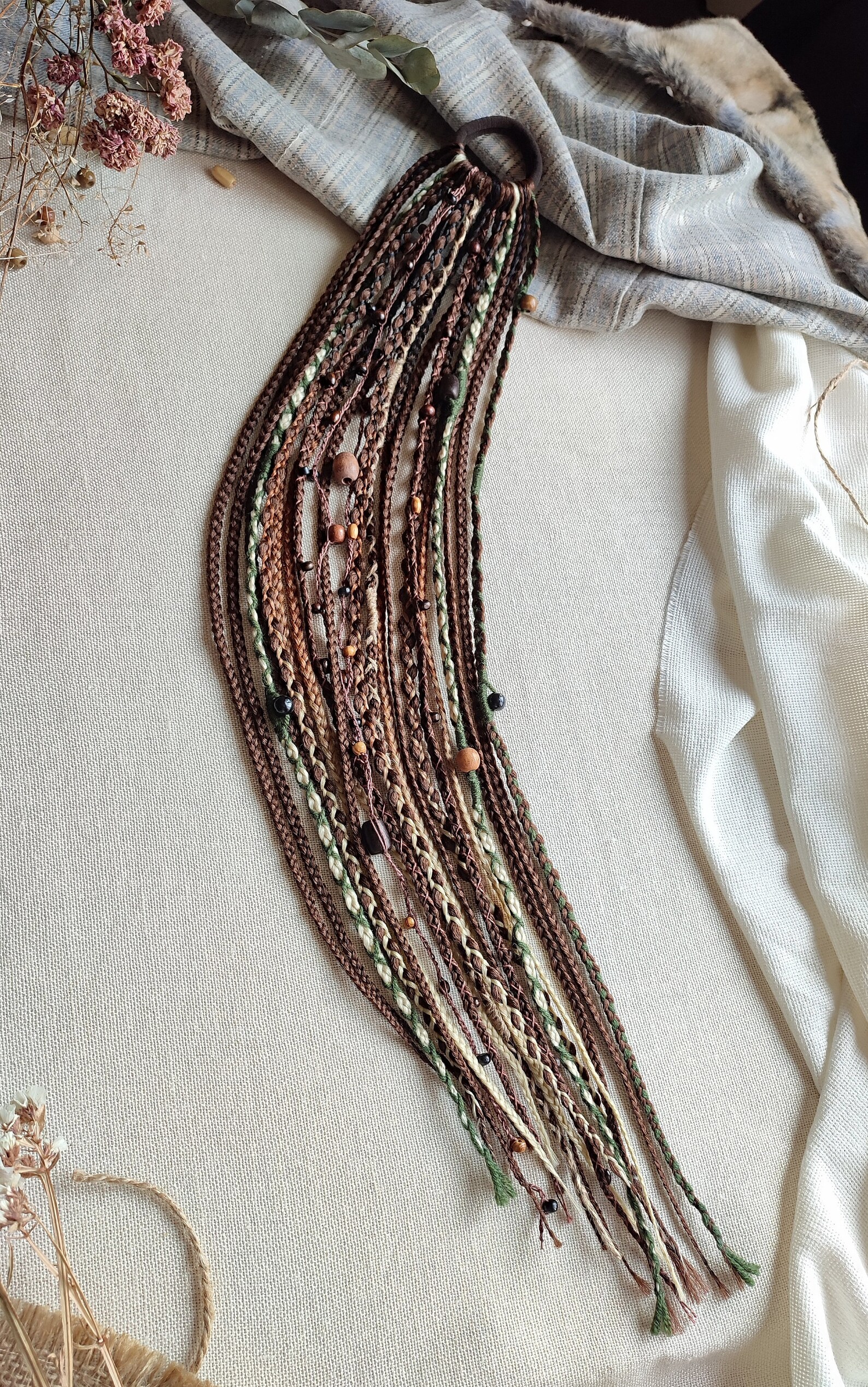 Dreadlocks Extension Brown, Shaten Hair Extension Ponytail, Viking ...