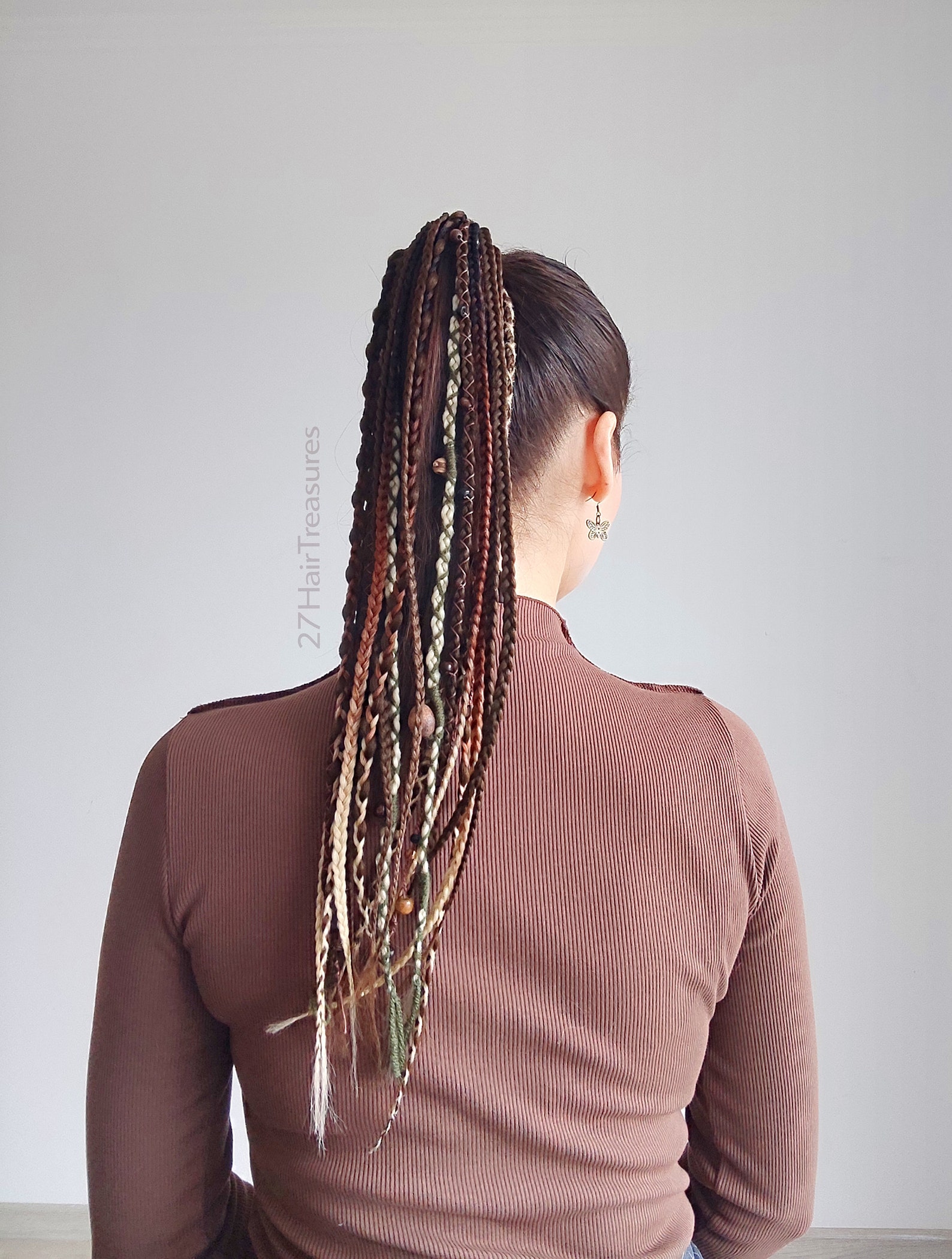 Dreadlocks Extension Brown, Shaten Hair Extension Ponytail, Viking ...