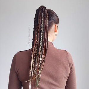 Dreadlocks Extension Brown, Shaten Hair Extension Ponytail, Viking ...