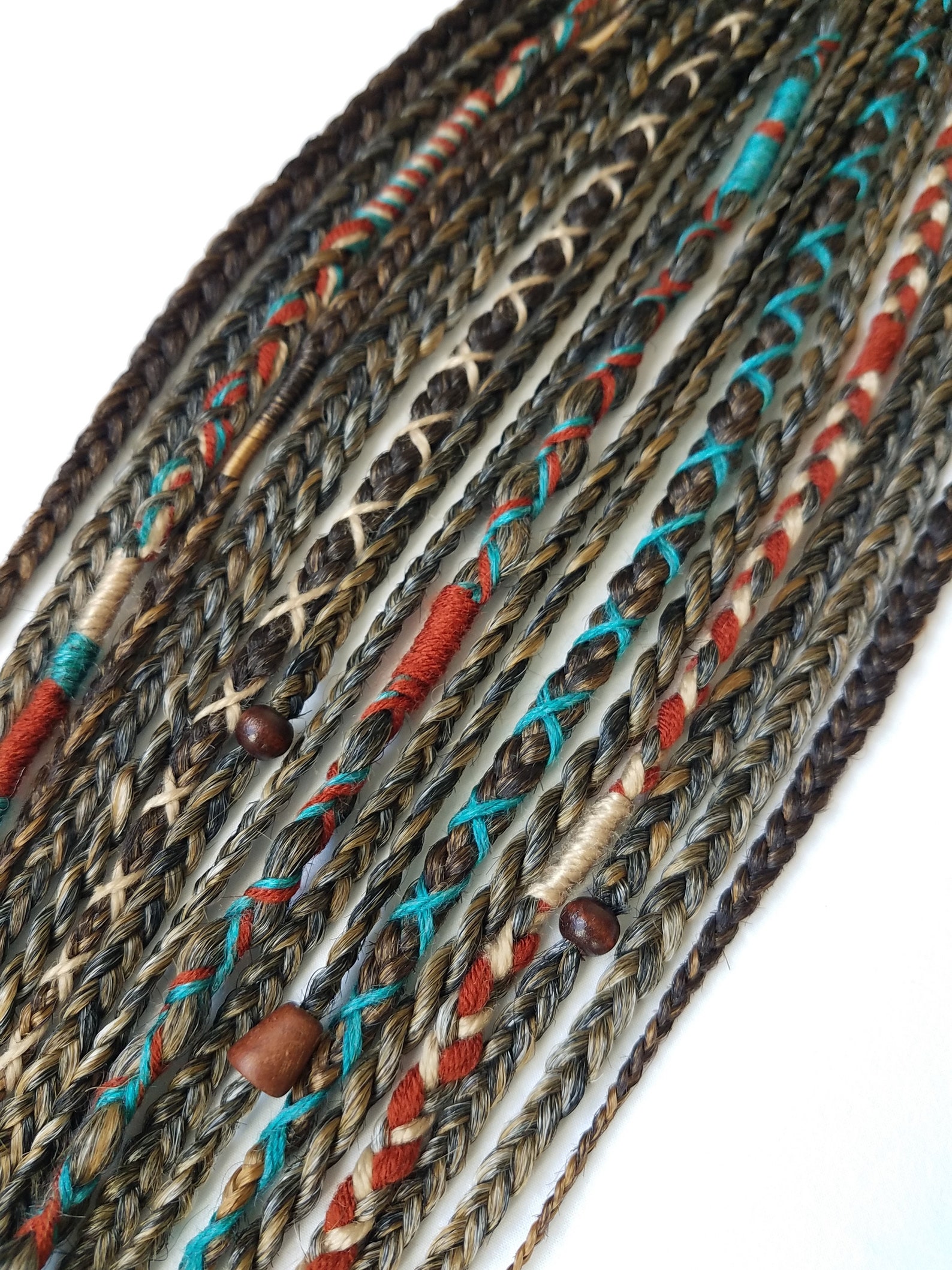 Brown Viking Hair Extensions on Hairband Boho Dreadlock - Etsy