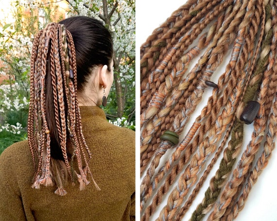 Ginger Green Viking Hair Extensions on Hairband Boho - Etsy