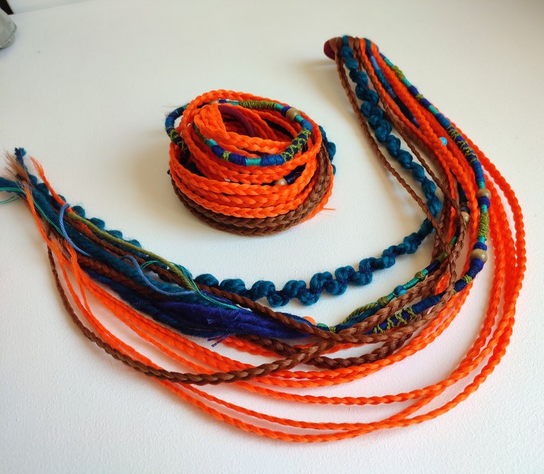Dreadlock Ponytail Wig Orange Braids on Hairband Rave Braids - Etsy