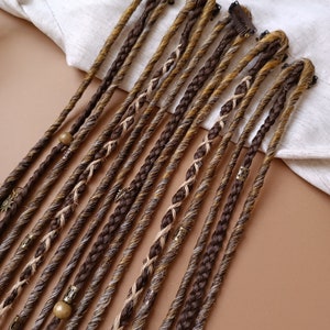 Clip in Dreads Extension, Brown Boho Hair Extensions, Viking Dreadlock ...