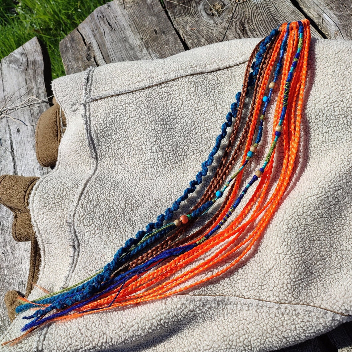 Dreadlock Ponytail Wig Orange Braids on Hairband Rave Braids - Etsy