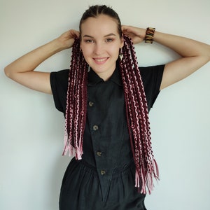 Cherry Red Braids Extension Viking Hair Extensions on - Etsy