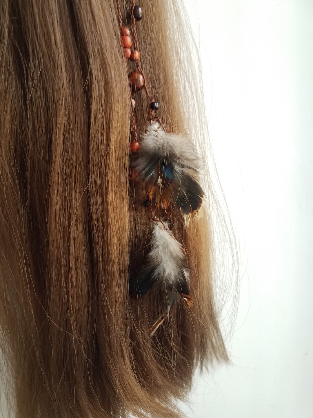 Viking Clip in Hair Extensions Boho Feather Dreadlock - Etsy