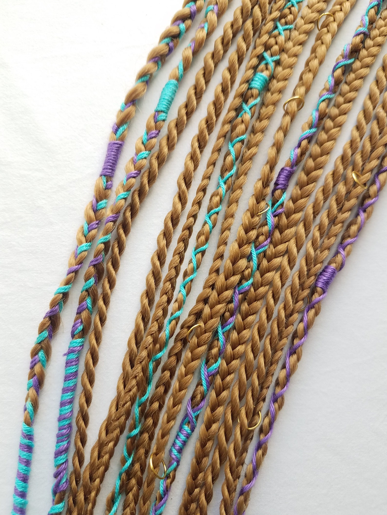 Gold Ginger Braids on Hair Clip Clip in Dreadlocks With Blue - Etsy