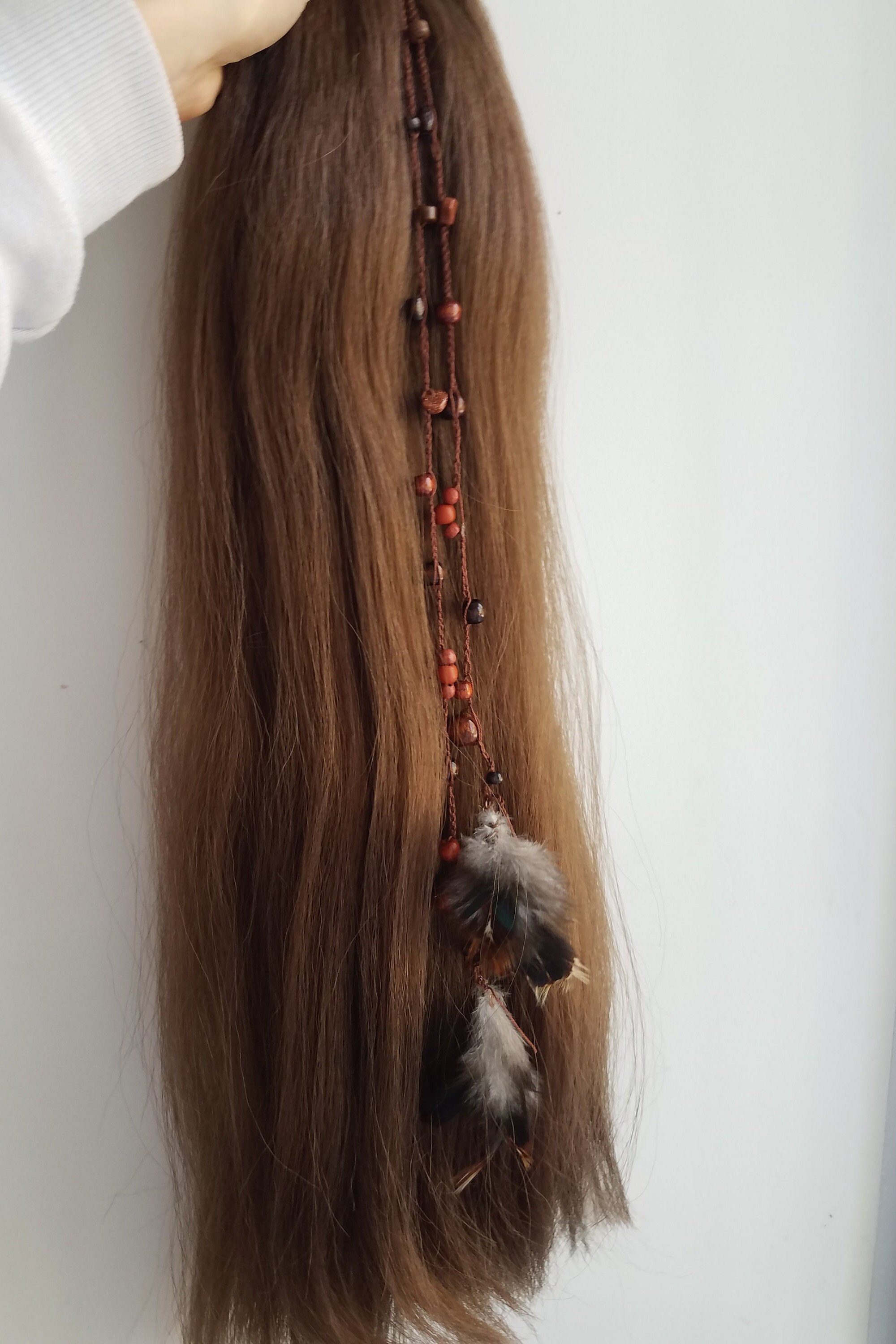 Viking Clip in Hair Extensions Boho Feather Dreadlock | Etsy