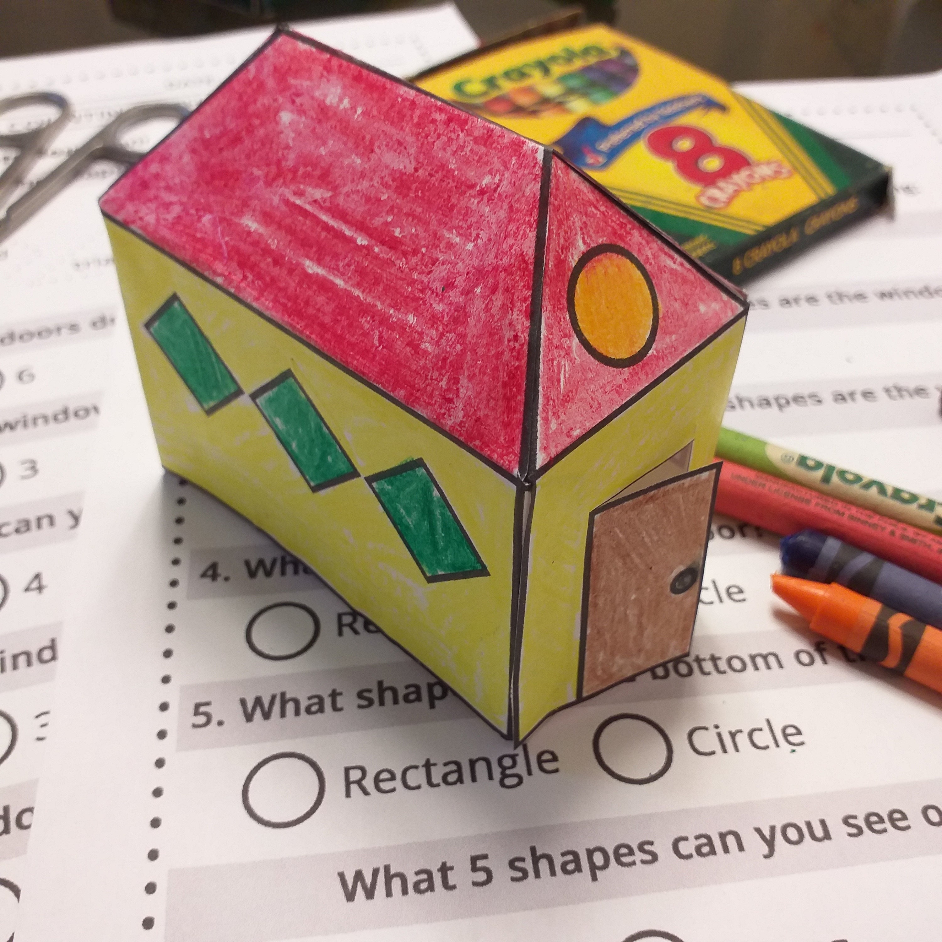 Build-a-house Paper Craft and Worksheets With Answer Keys - Etsy