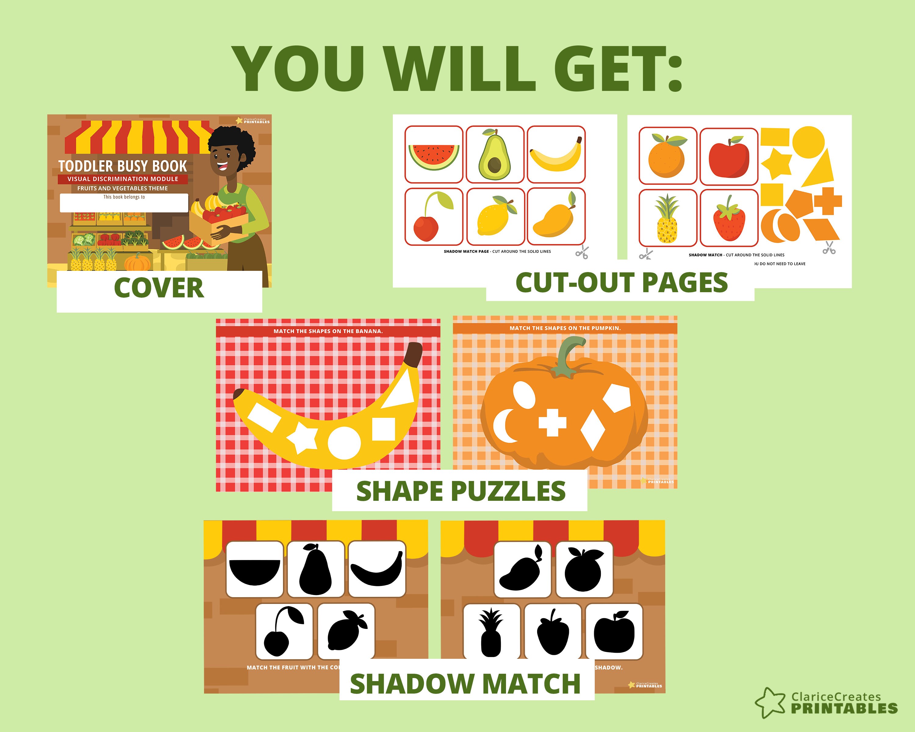 Toddler Busy Book - Visual Discrimination Module - Fruits and ...