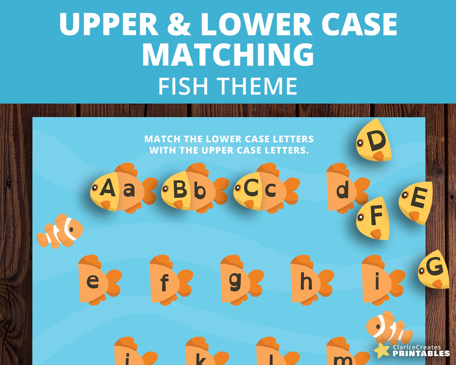 Alphabet Letter Case Matching Fish Theme Toddler Busy Book - Etsy