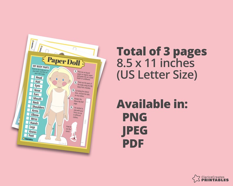Luna Paper Doll Educational Printable Toy - Etsy UK