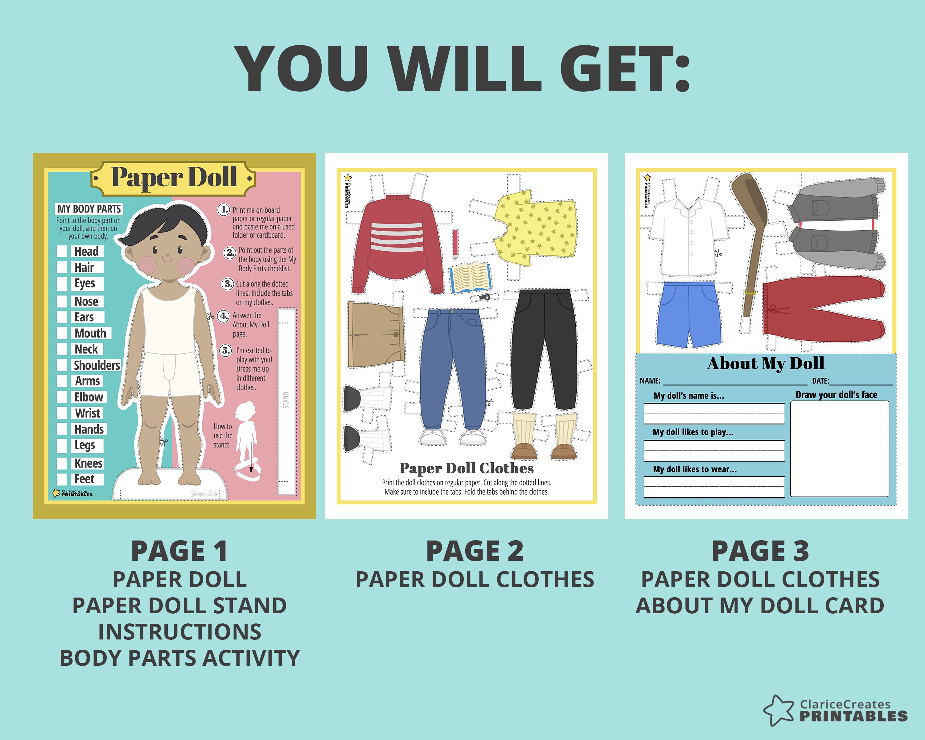 Joseph Paper Doll Educational Printable Toy - Etsy UK