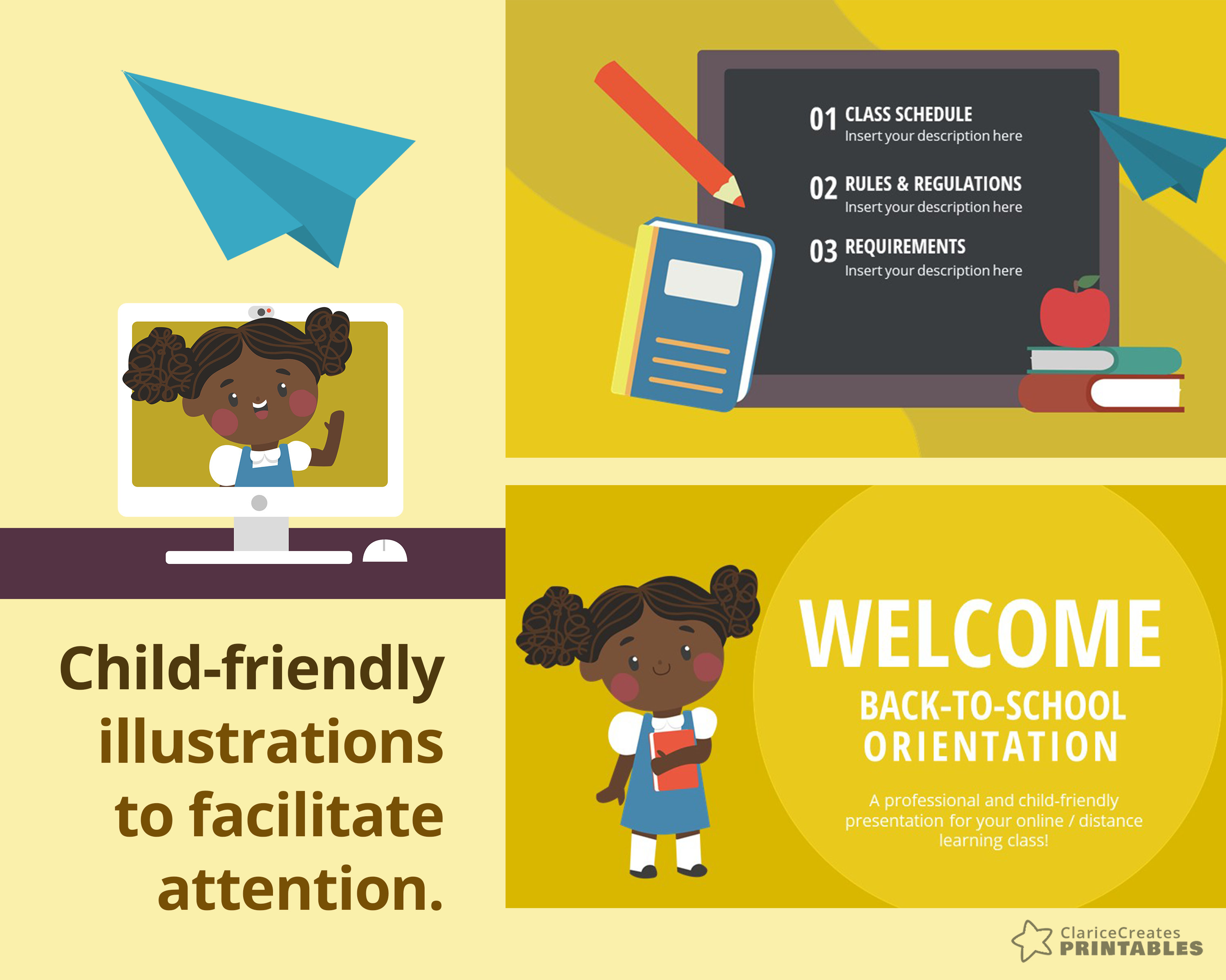 Back to School Presentation Template - Editable Slides Powerpoint ...
