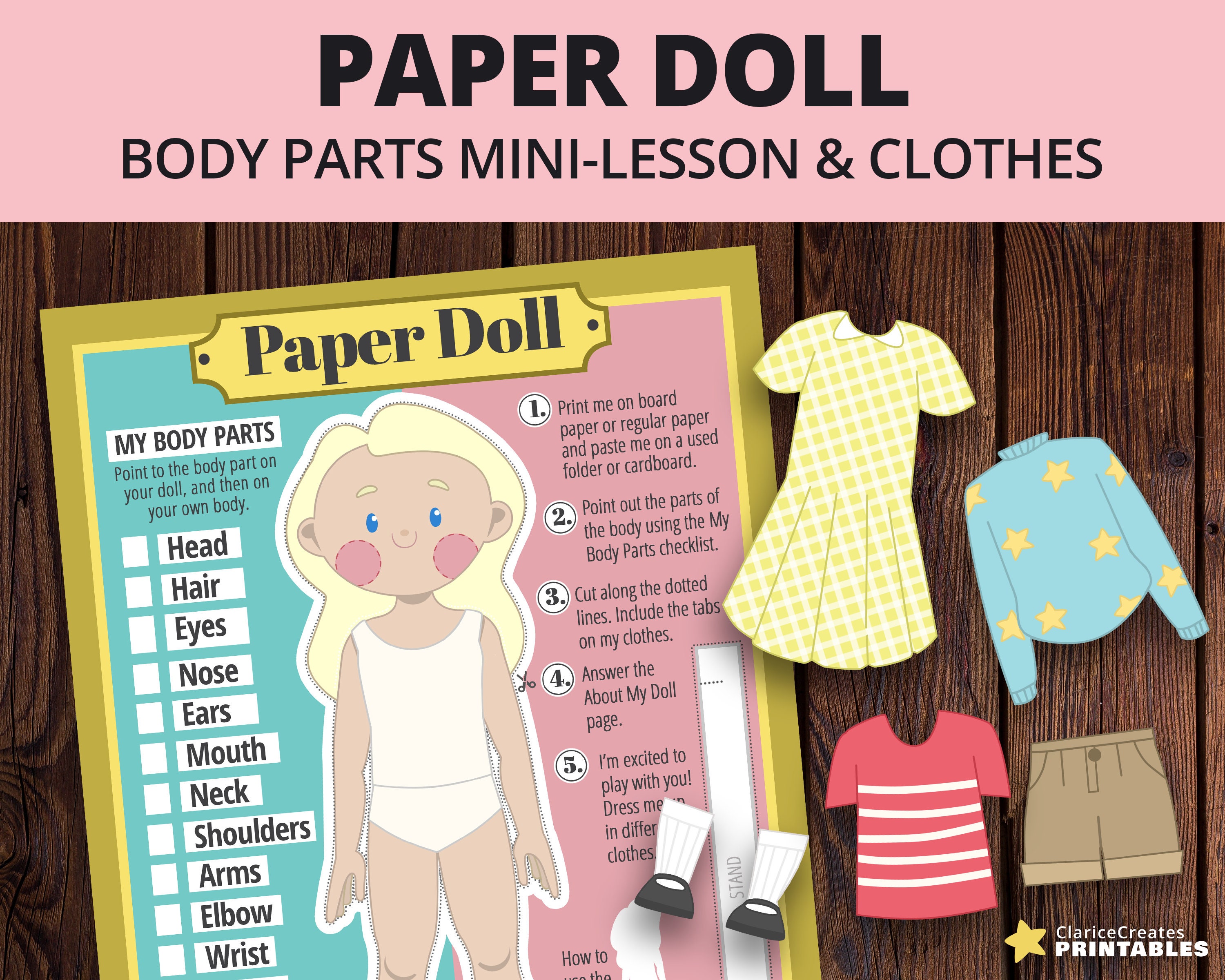 Luna Paper Doll Educational Printable Toy - Etsy UK
